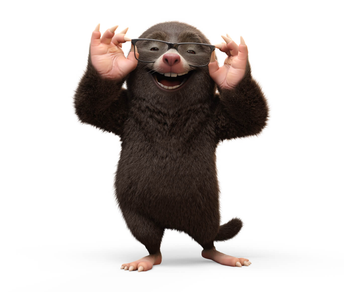 Cartoon Mole With Glasses